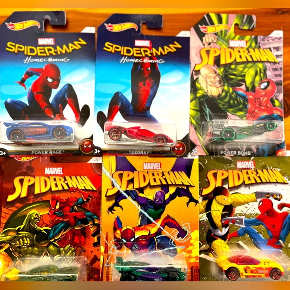 Mattel | Toys | Mattel Hot Wheels Marvel Spiderman Complete Set Of 6 ...